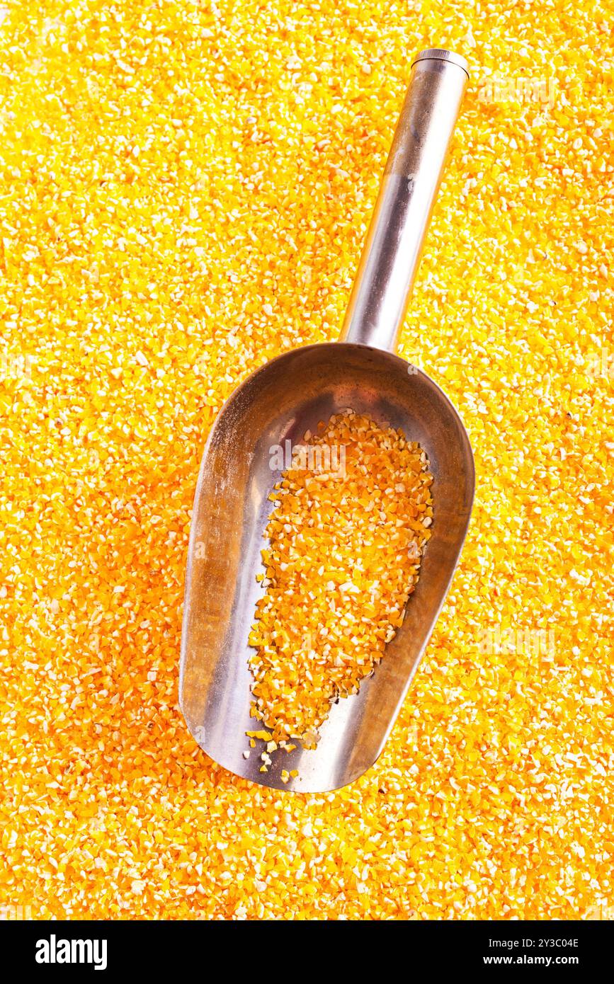 raw corn porridge texture, corn porridge in spoon Stock Photo - Alamy