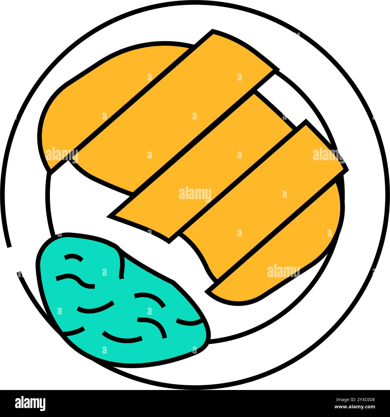 tonkatsu japanese food icon color illustration Stock Vector Image & Art ...