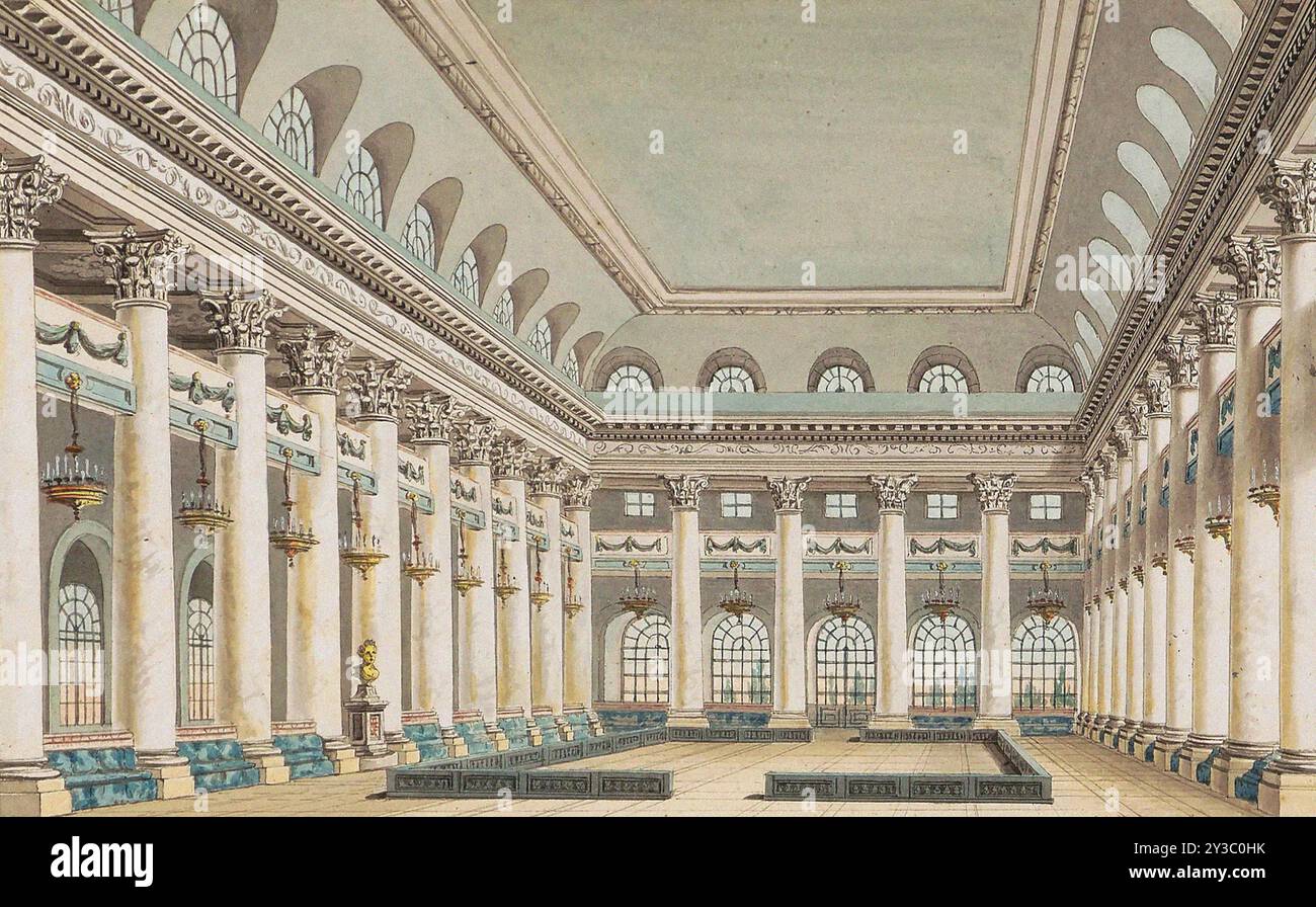The Hall of the Assembly of the Nobility in Moscow, c1820. Private ...