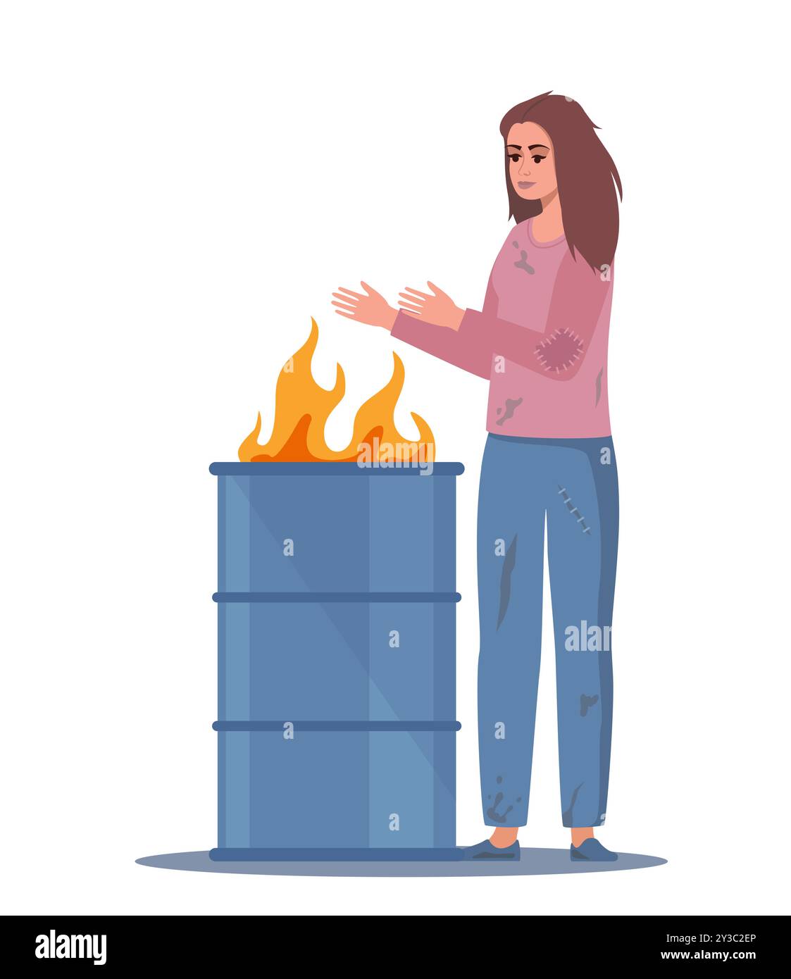 Homeless girl begging in street Cut Out Stock Images & Pictures - Alamy