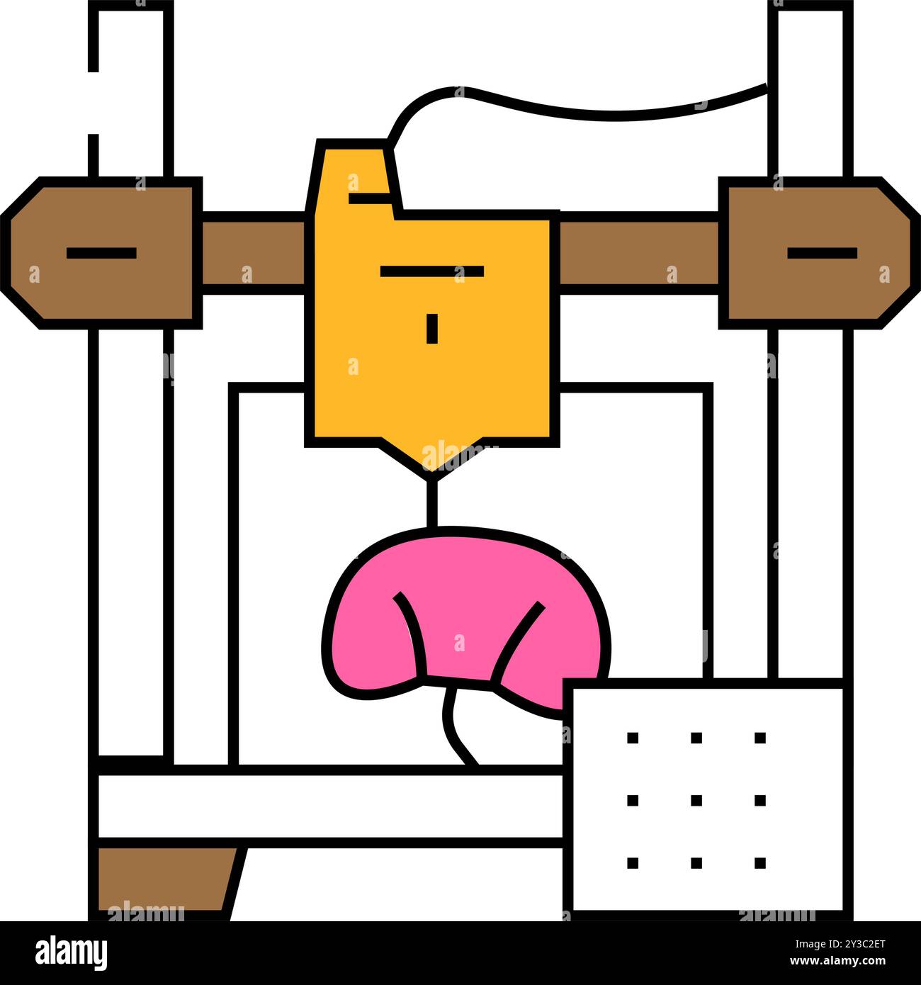 3d printed human organ future technology icon color illustration Stock ...