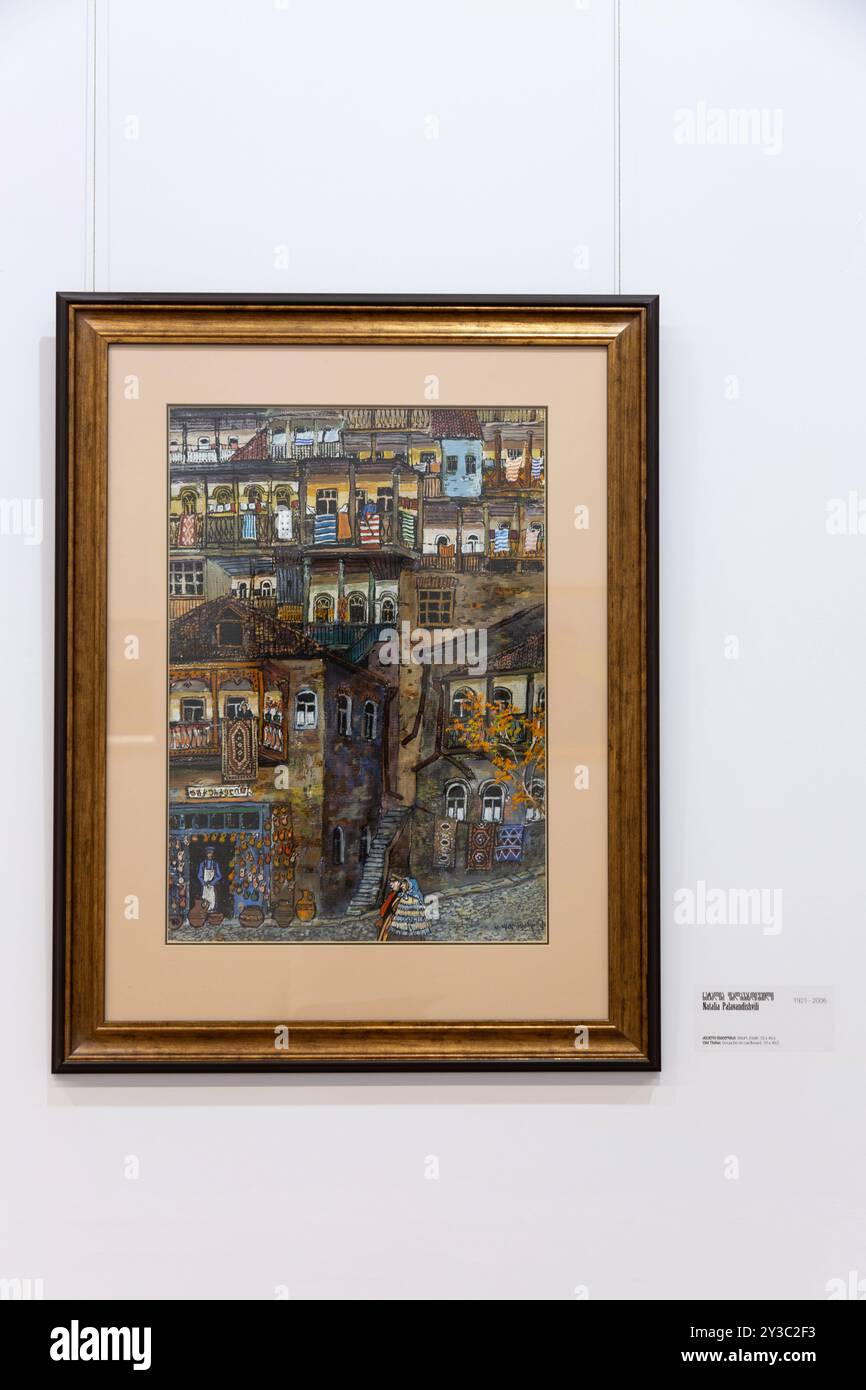 Tbilisi, Georgia - 14 AUG, 2024: Artworks by Georgian artists displayed ...