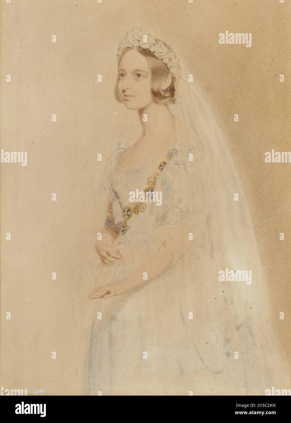 Portrait of Queen Victoria on her wedding day, 1840. Private Collection ...