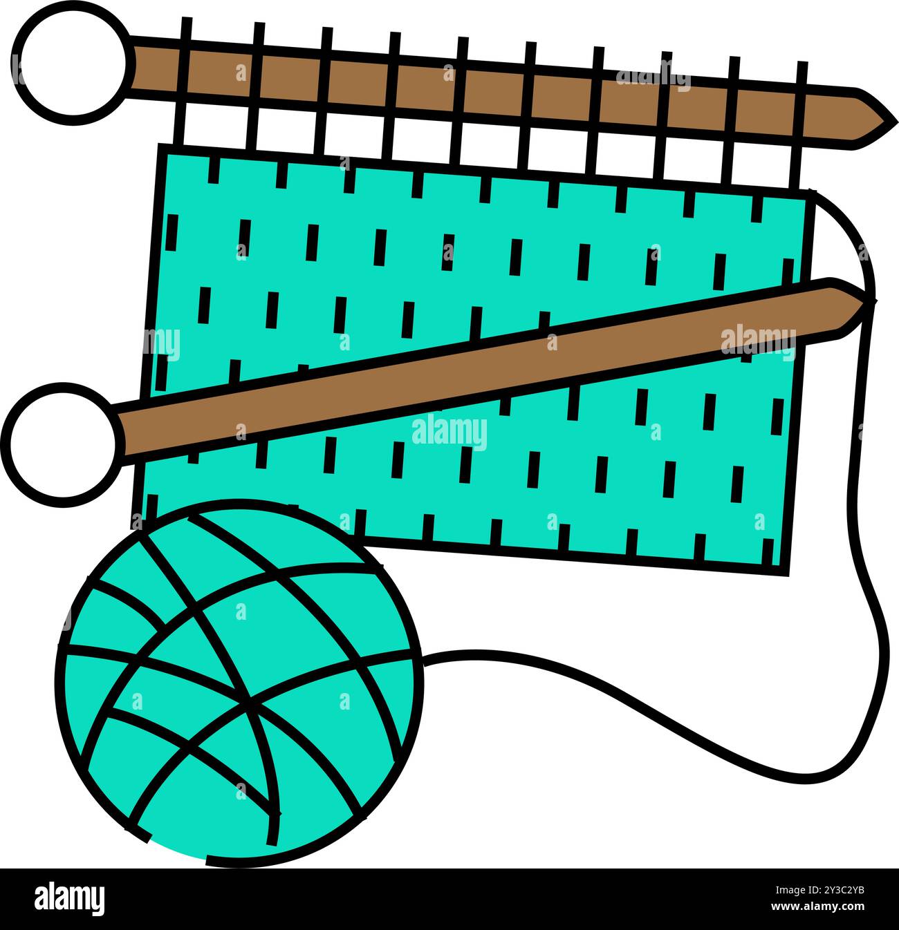 craft knitting wool icon color illustration Stock Vector Image & Art ...