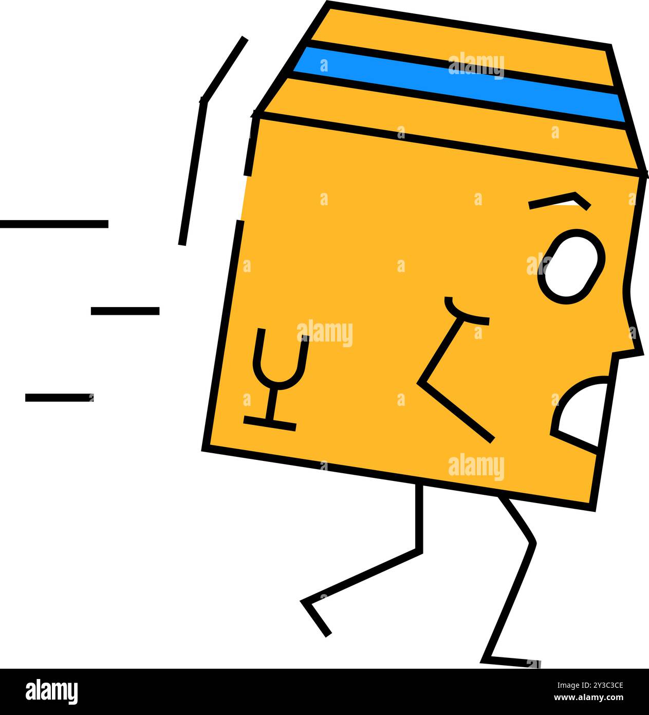 run cardboard box character icon color illustration Stock Vector Image ...