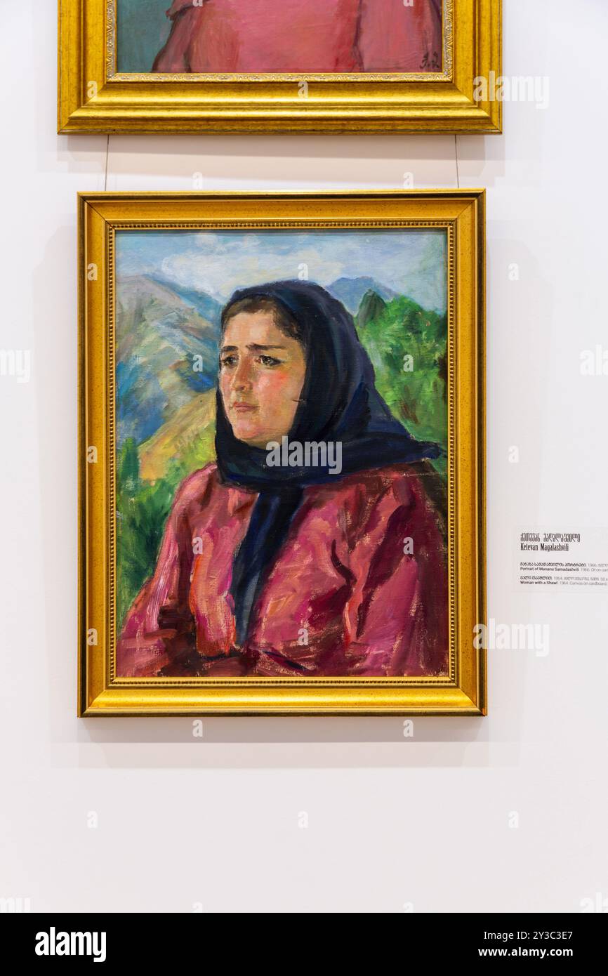 Tbilisi, Georgia - 14 AUG, 2024: Artworks by Georgian artists displayed ...