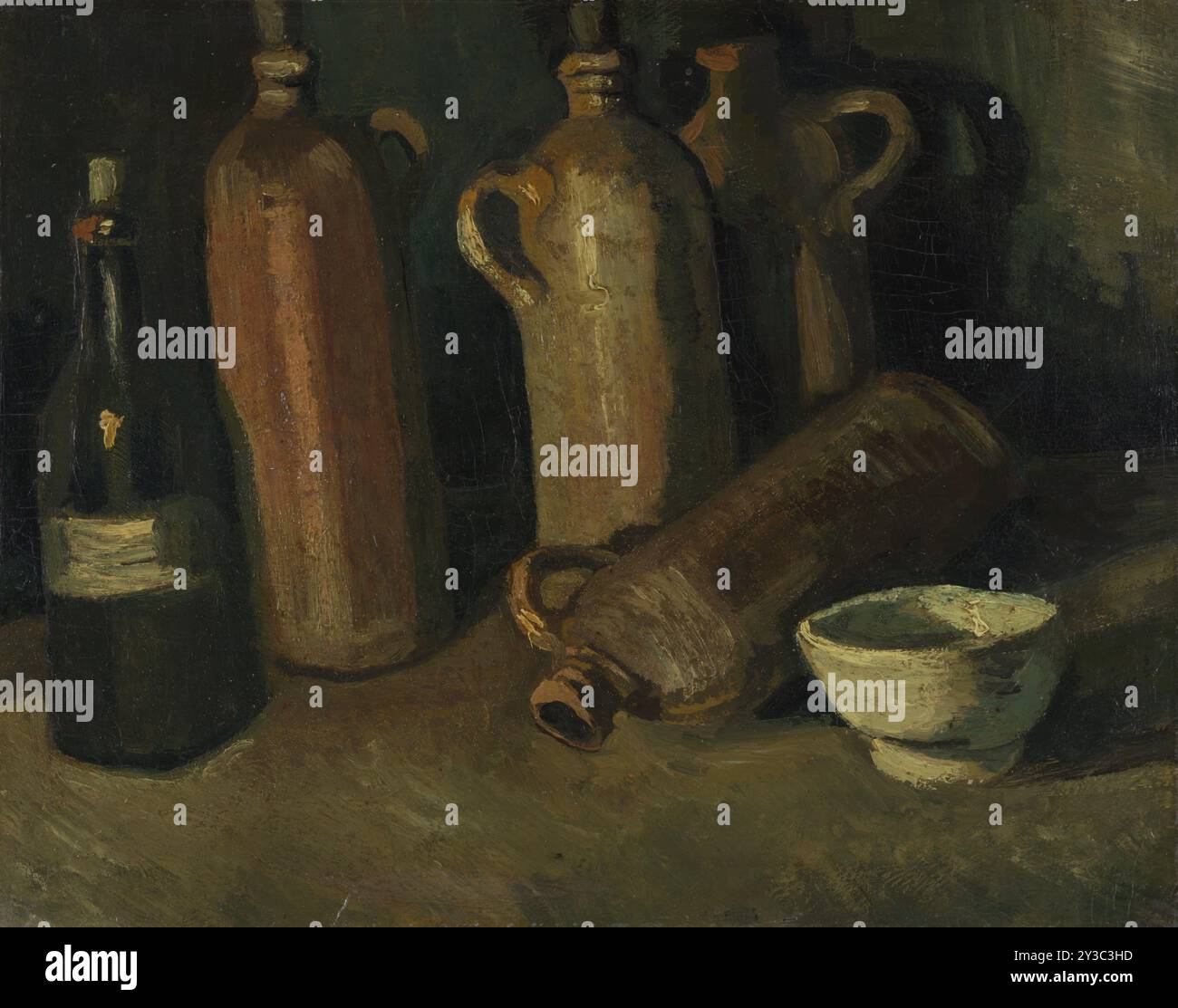 Still Life with Jars (Still life with four jugs, bottles and white bowl ...