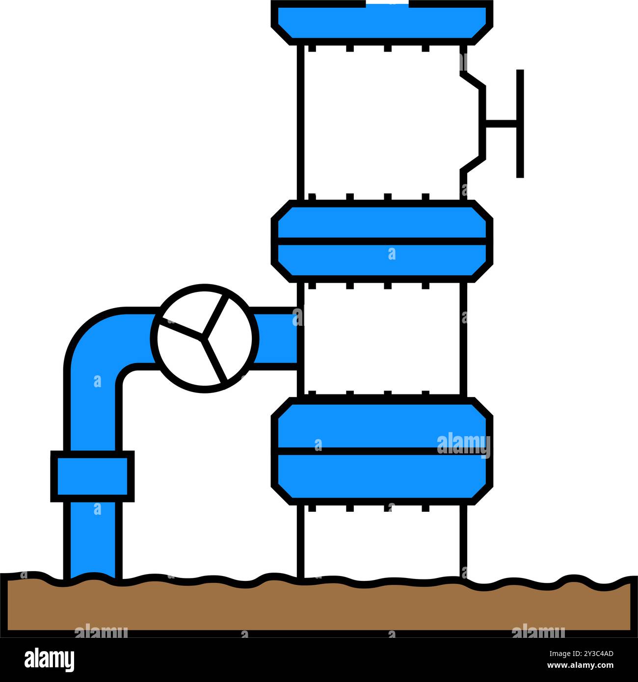 oil wellhead petroleum engineer icon color illustration Stock Vector ...