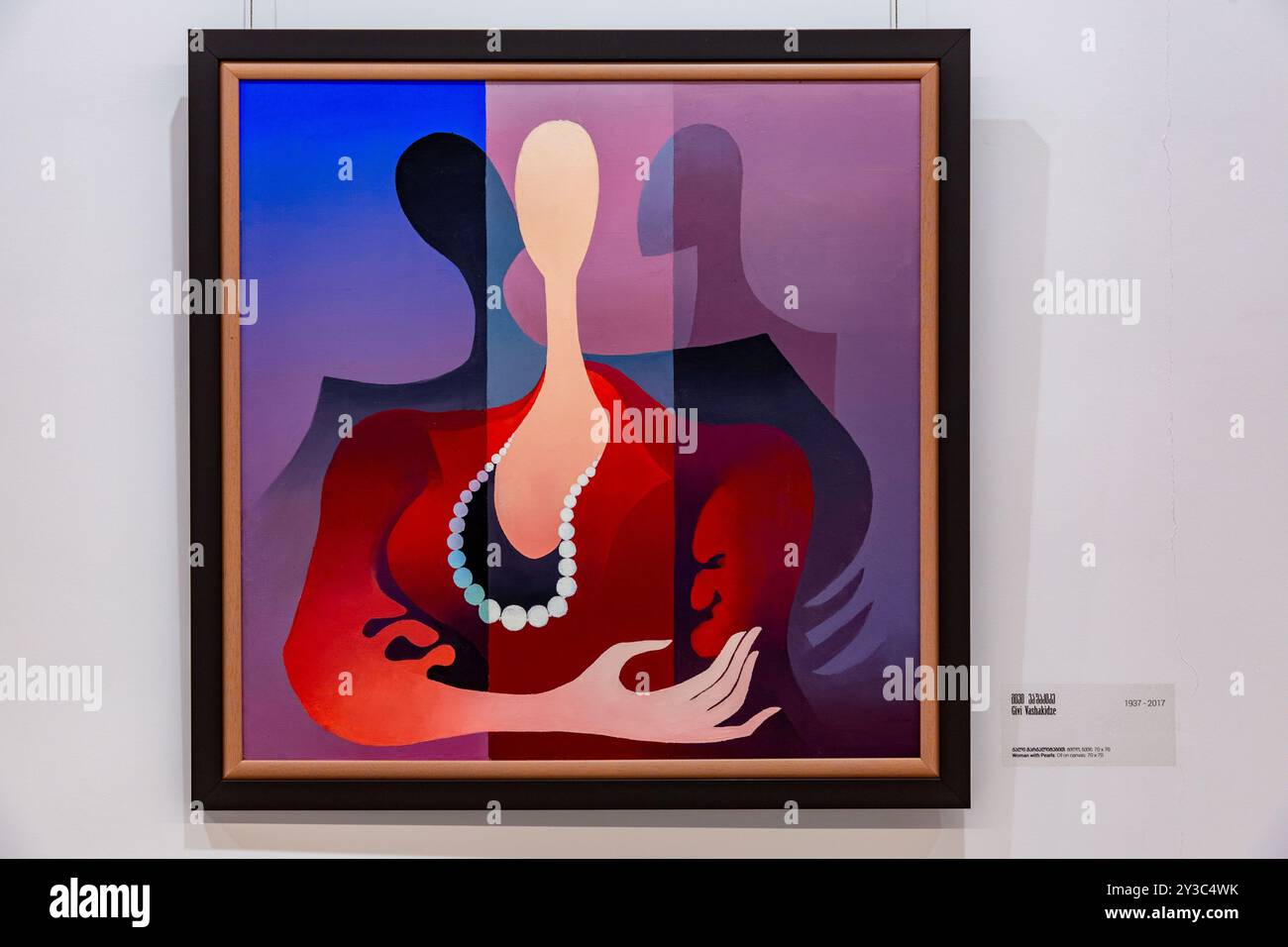 Tbilisi, Georgia - 14 AUG, 2024: Artworks by Georgian artists displayed ...