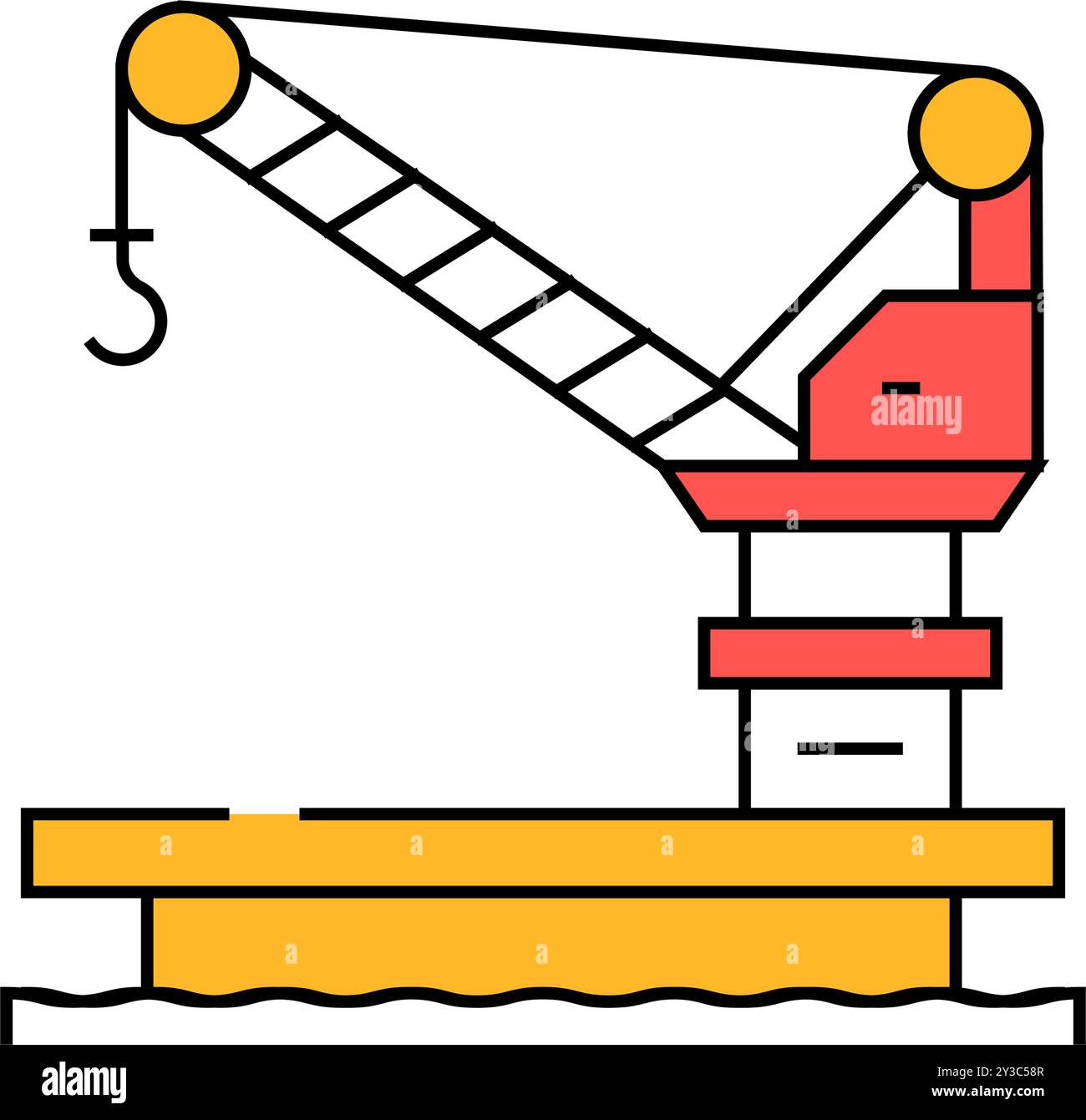oil rig crane petroleum engineer icon color illustration Stock Vector ...