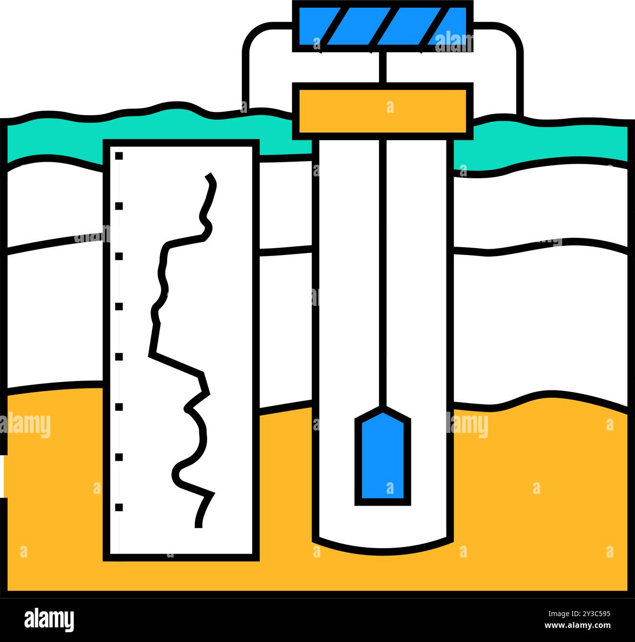 borehole logging hydrogeologist icon color illustration Stock Vector ...