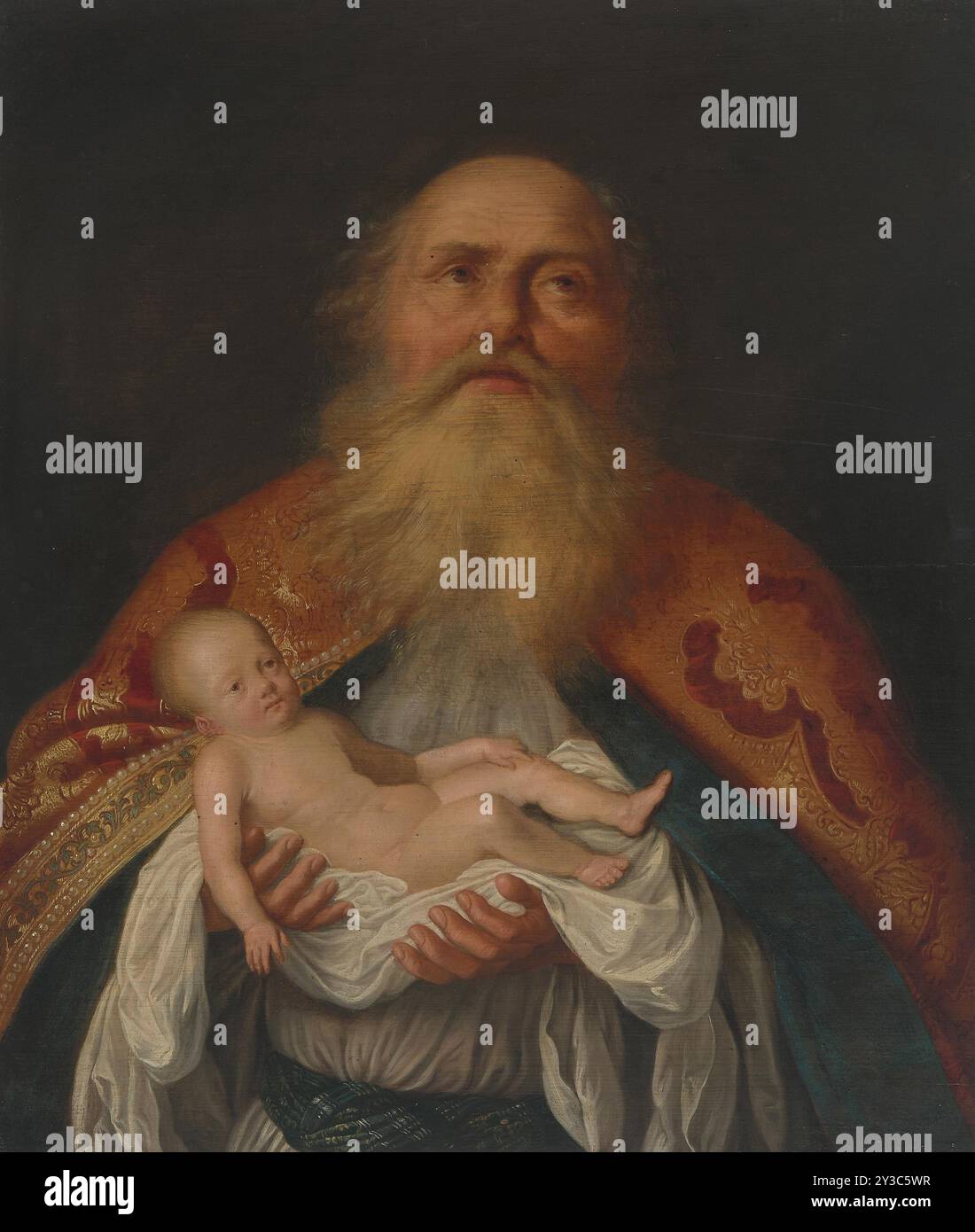 Saint Simon with the Christ Child, 1629. Private Collection Stock Photo ...