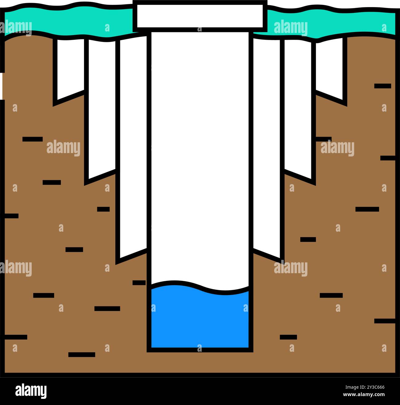 well design hydrogeologist icon color illustration Stock Vector Image ...