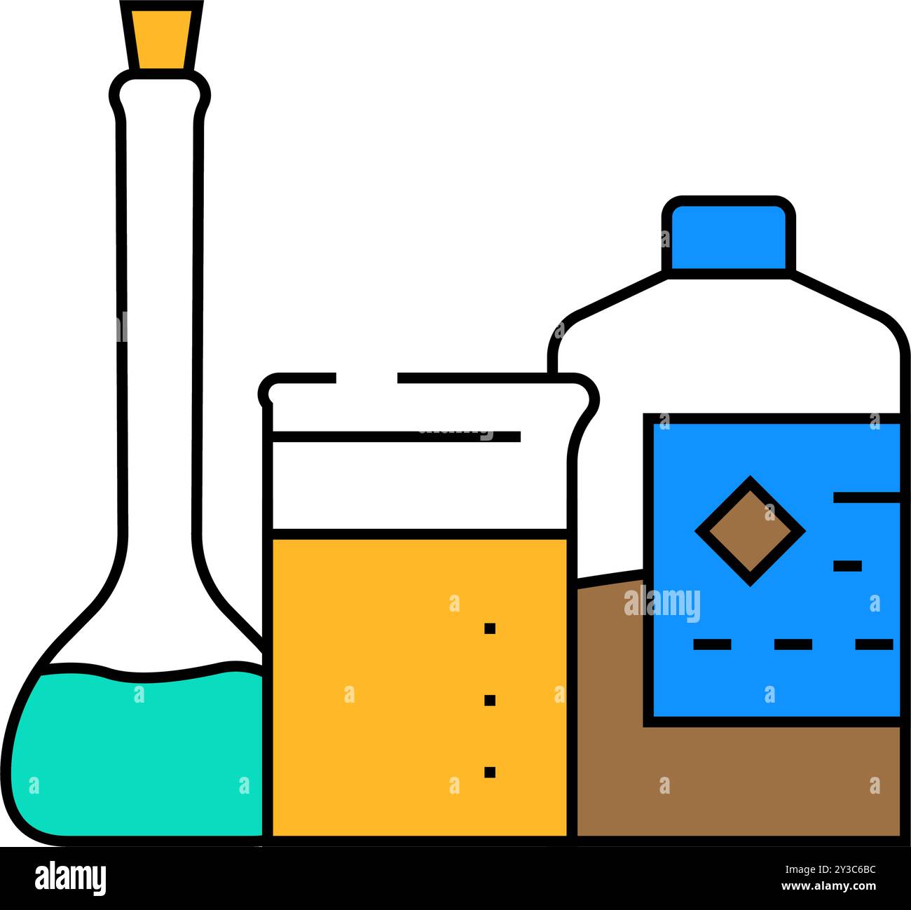 chemicals and solvents tool work icon color illustration Stock Vector ...