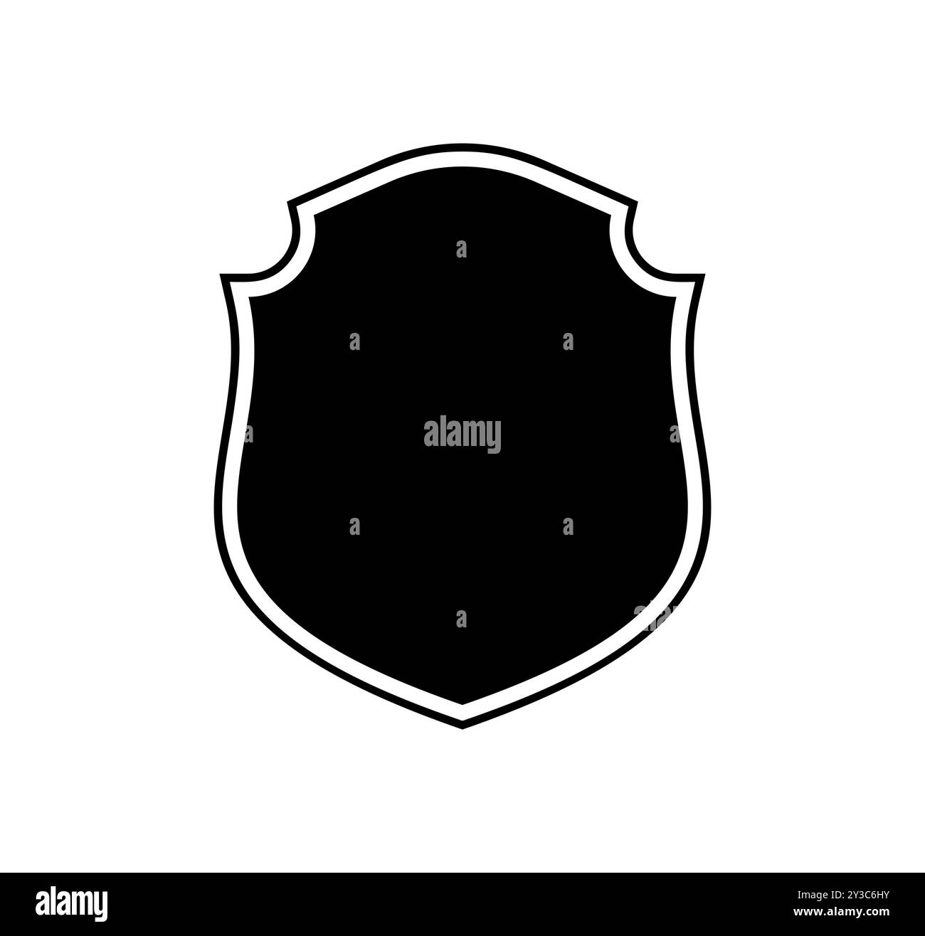 Shield logo template flat illustration, shielding icon in black and ...