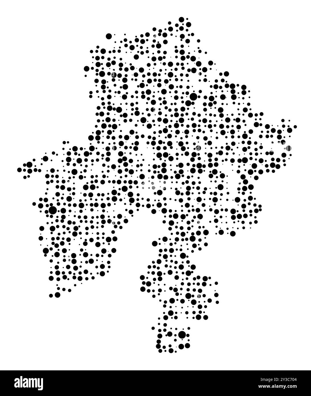 Symbol Map of the Province Namur (Belgium) showing the territory with a ...