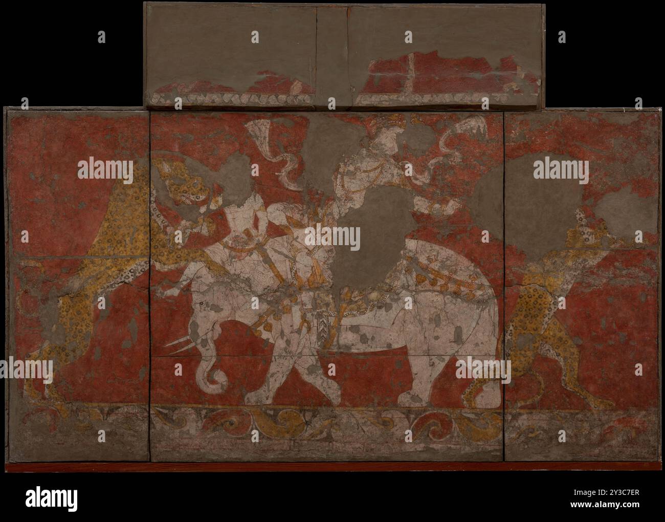 Wall painting from the Red Hall of the Palace in Varakhsha. Fragment ...