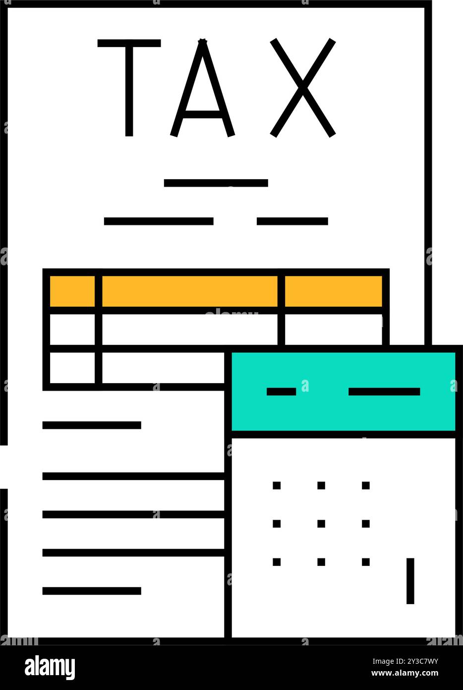 tax calculation icon color illustration Stock Vector Image & Art - Alamy