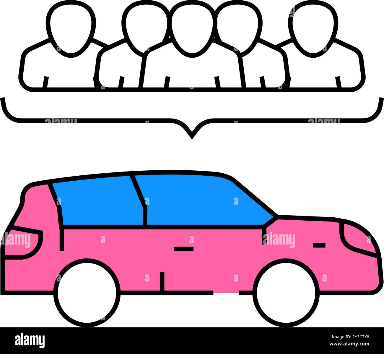 carpooling environmental icon color illustration Stock Vector Image ...