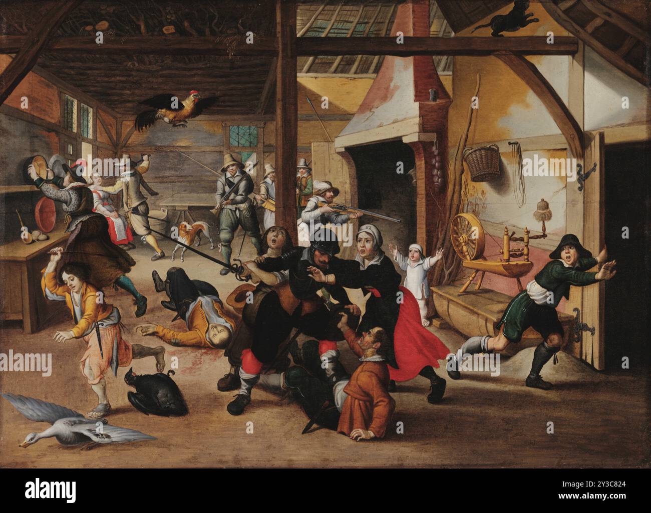 Soldiers plunder a farm, c 1620. Found in the Collection of the ...