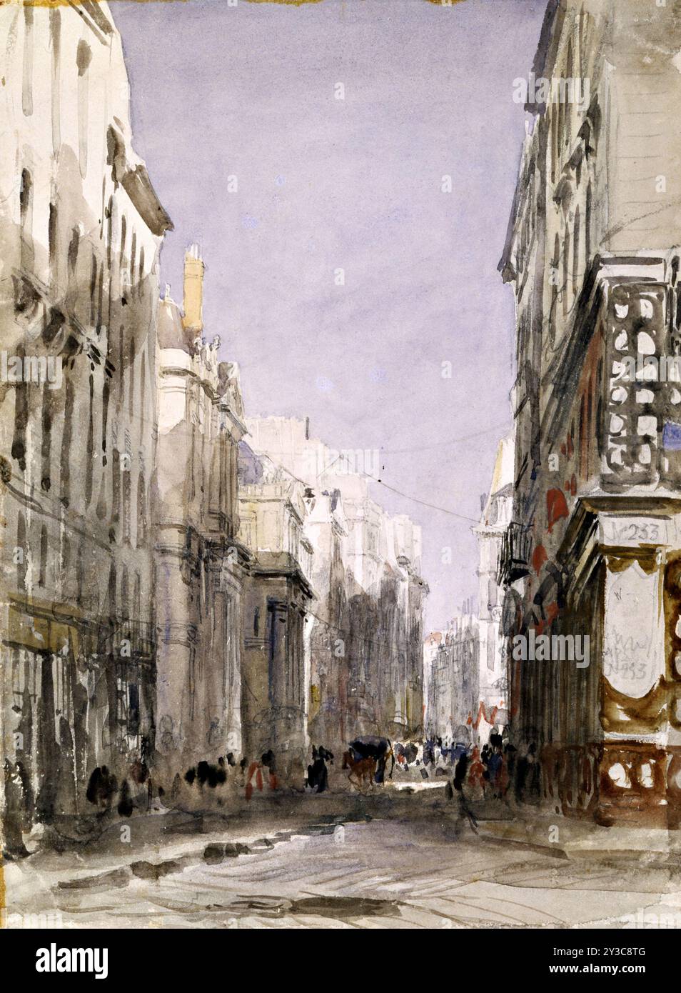 A Street in Paris (Place du Palais Royal, Paris), 1829 Stock Photo - Alamy