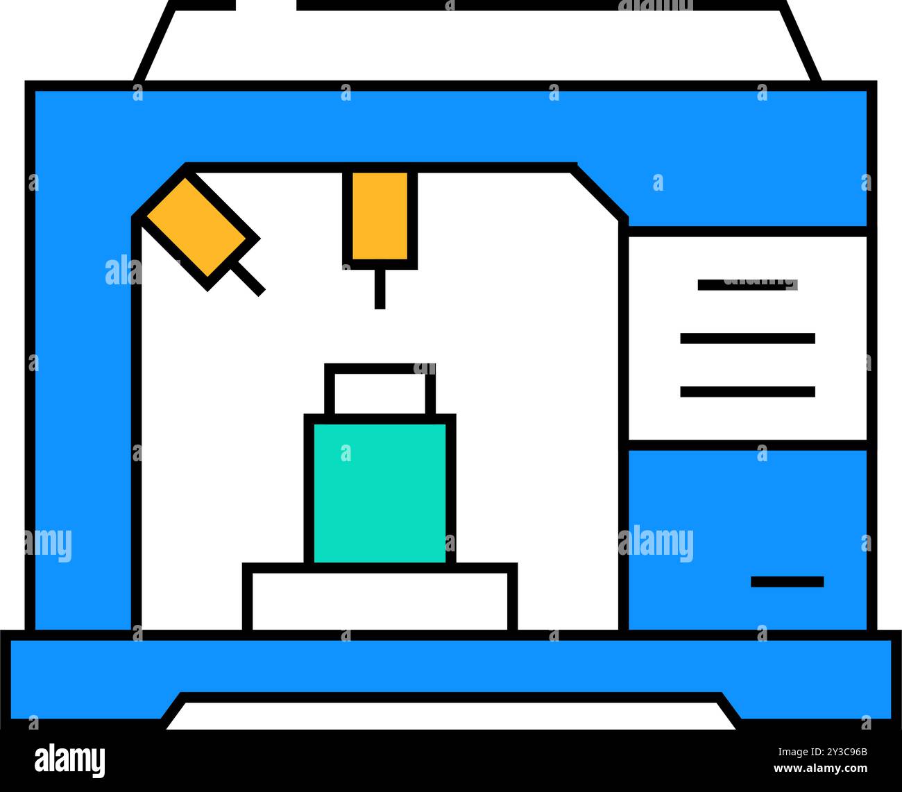 machining center manufacturing engineer icon color illustration Stock ...