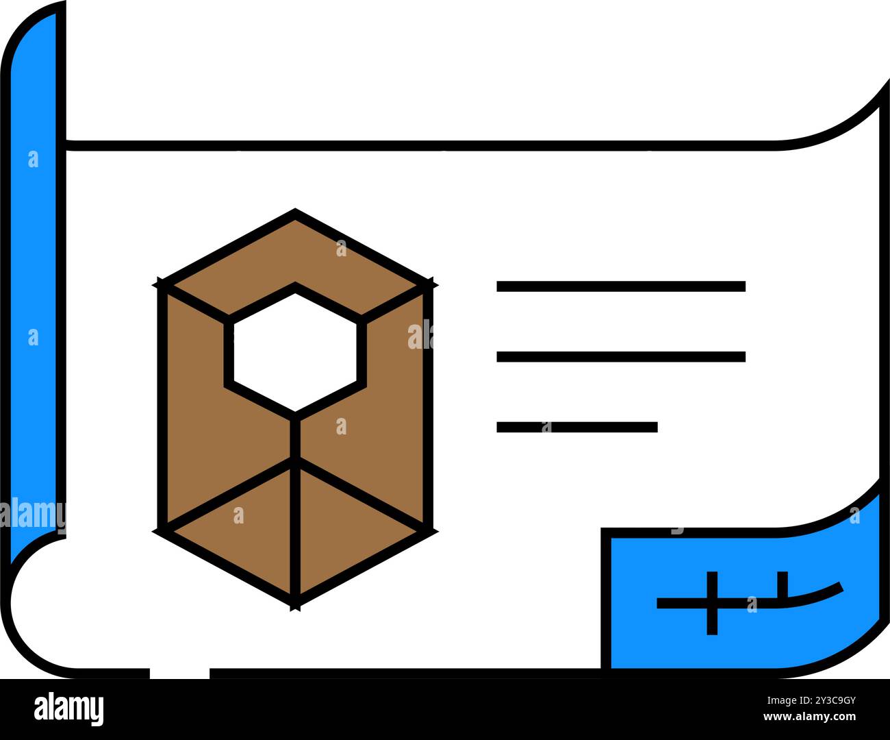 engineering drawing manufacturing engineer icon color illustration ...
