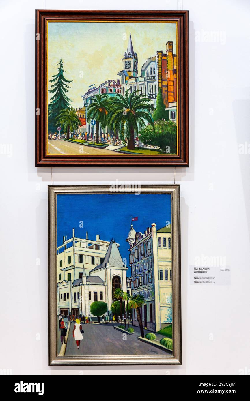 Tbilisi, Georgia - 14 AUG, 2024: Artworks by Georgian artists displayed ...