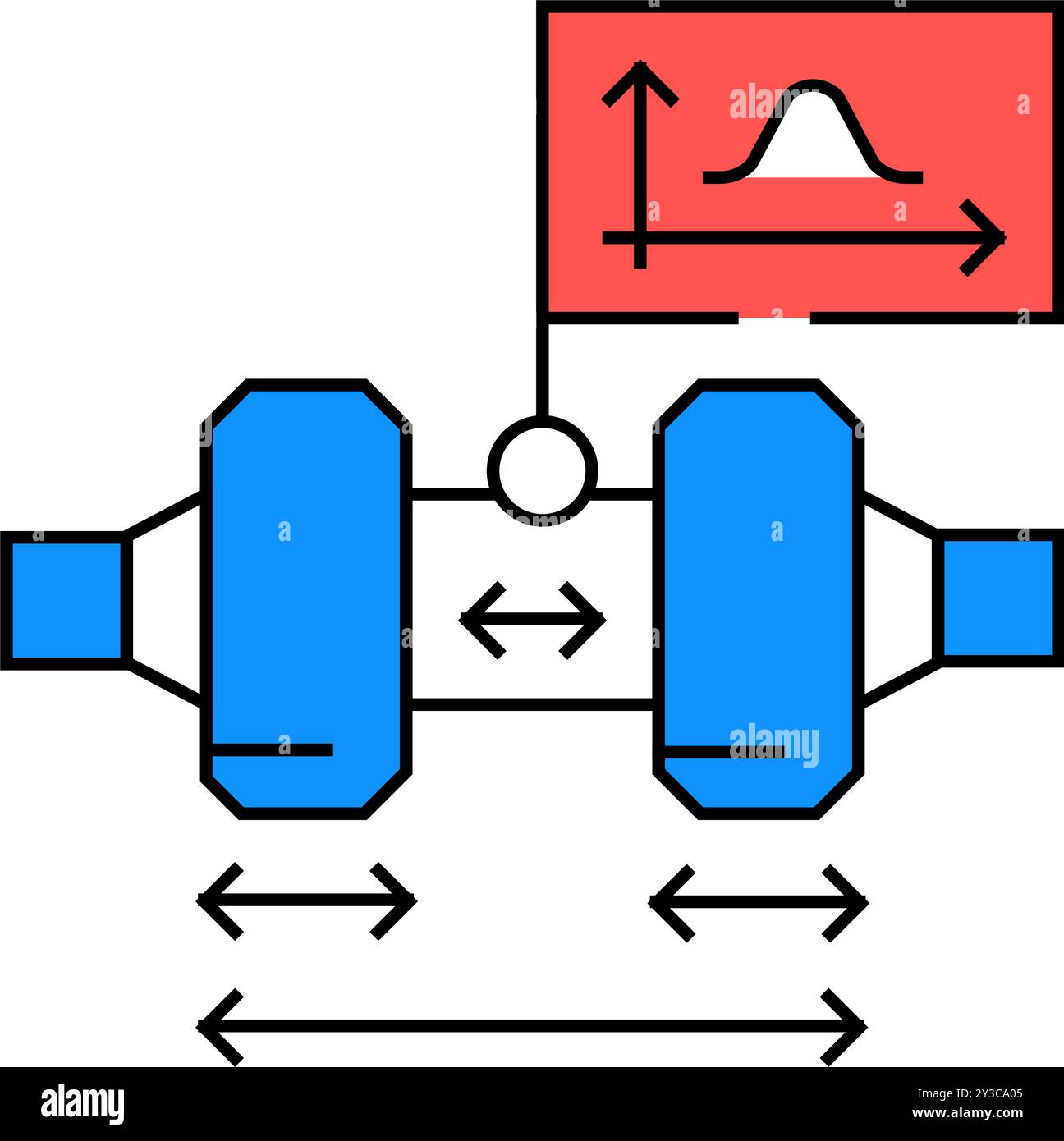 tolerance analysis mechanical engineer icon color illustration Stock ...