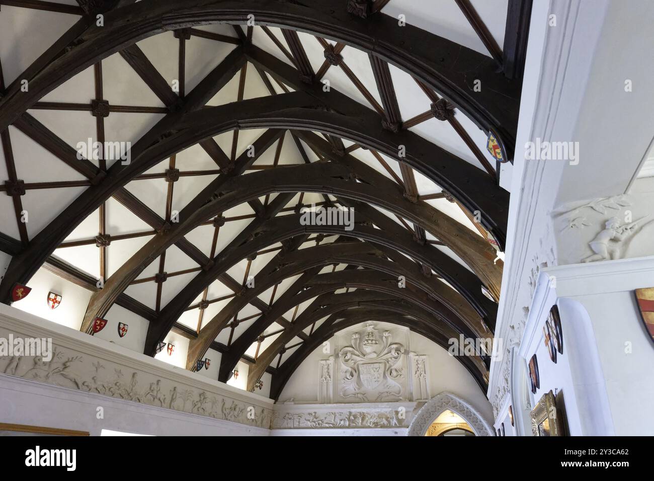 Ceiling, roof truss, Dining Hall, Castle, St Michaels Mount, Marazion ...