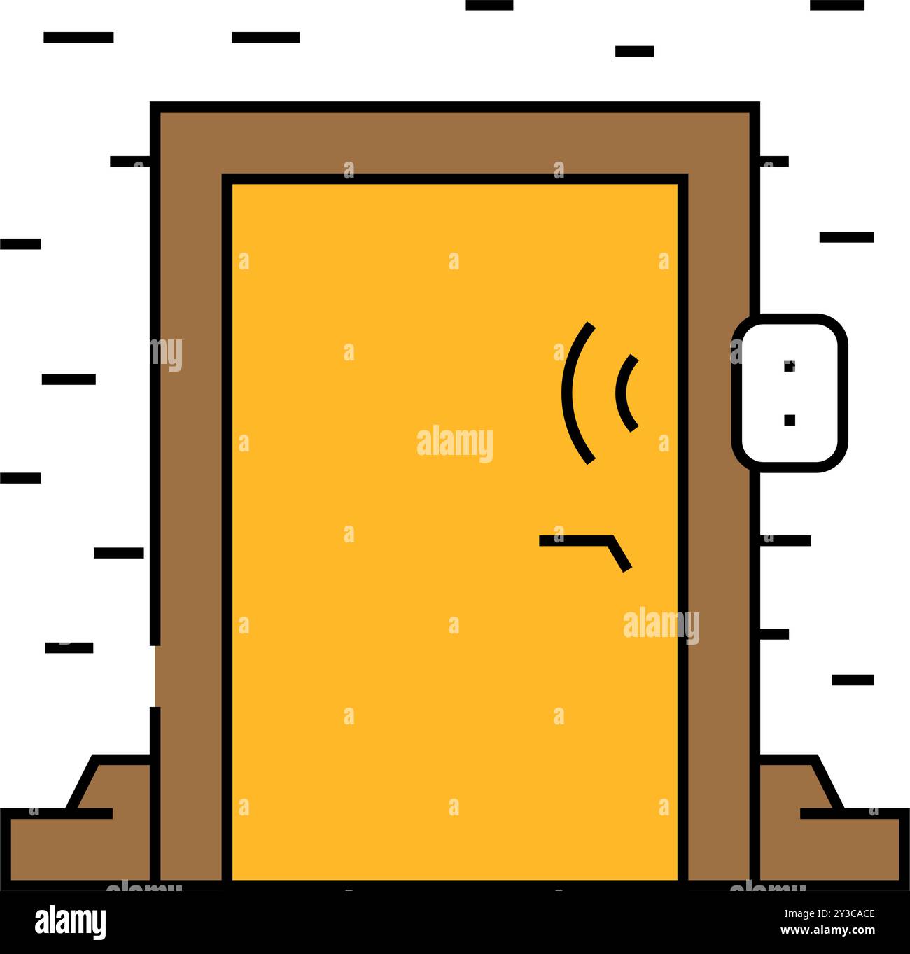 smart door sensor home icon color illustration Stock Vector Image & Art ...