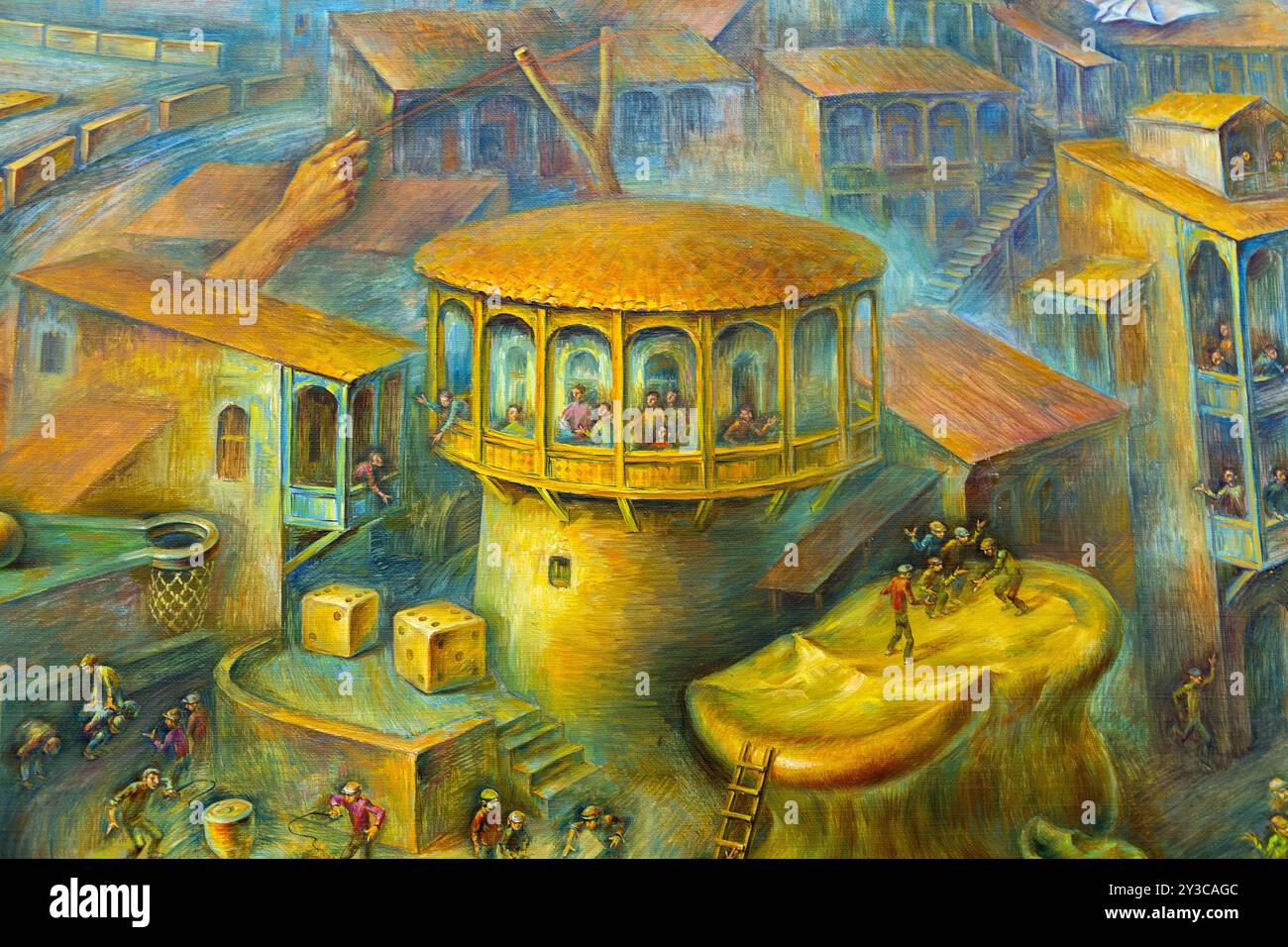 Tbilisi, Georgia - 14 AUG, 2024: Artworks by Georgian artists displayed ...