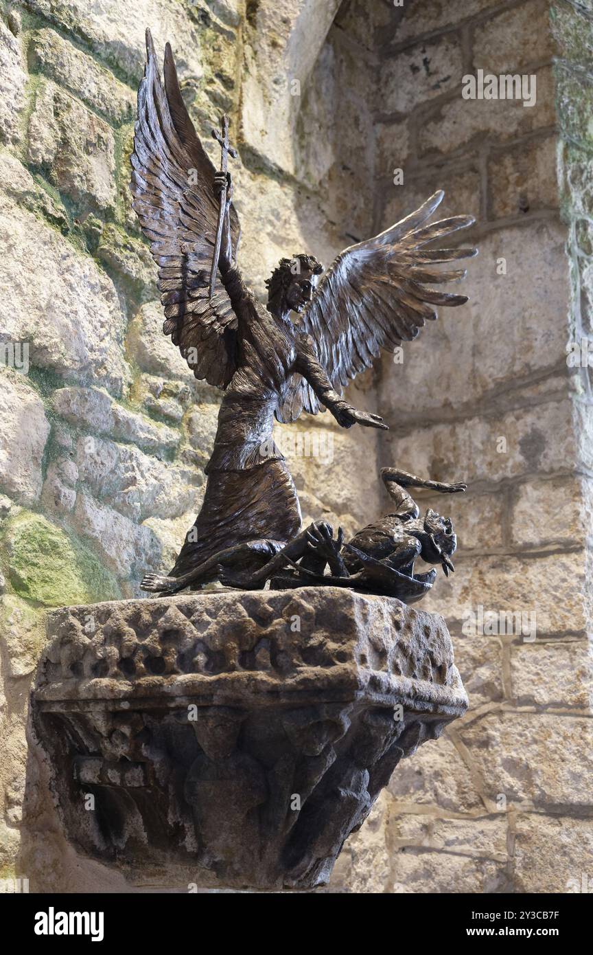 Archangel and Devil, Chapel, St Michaels Mount, Marazion, England, UK ...