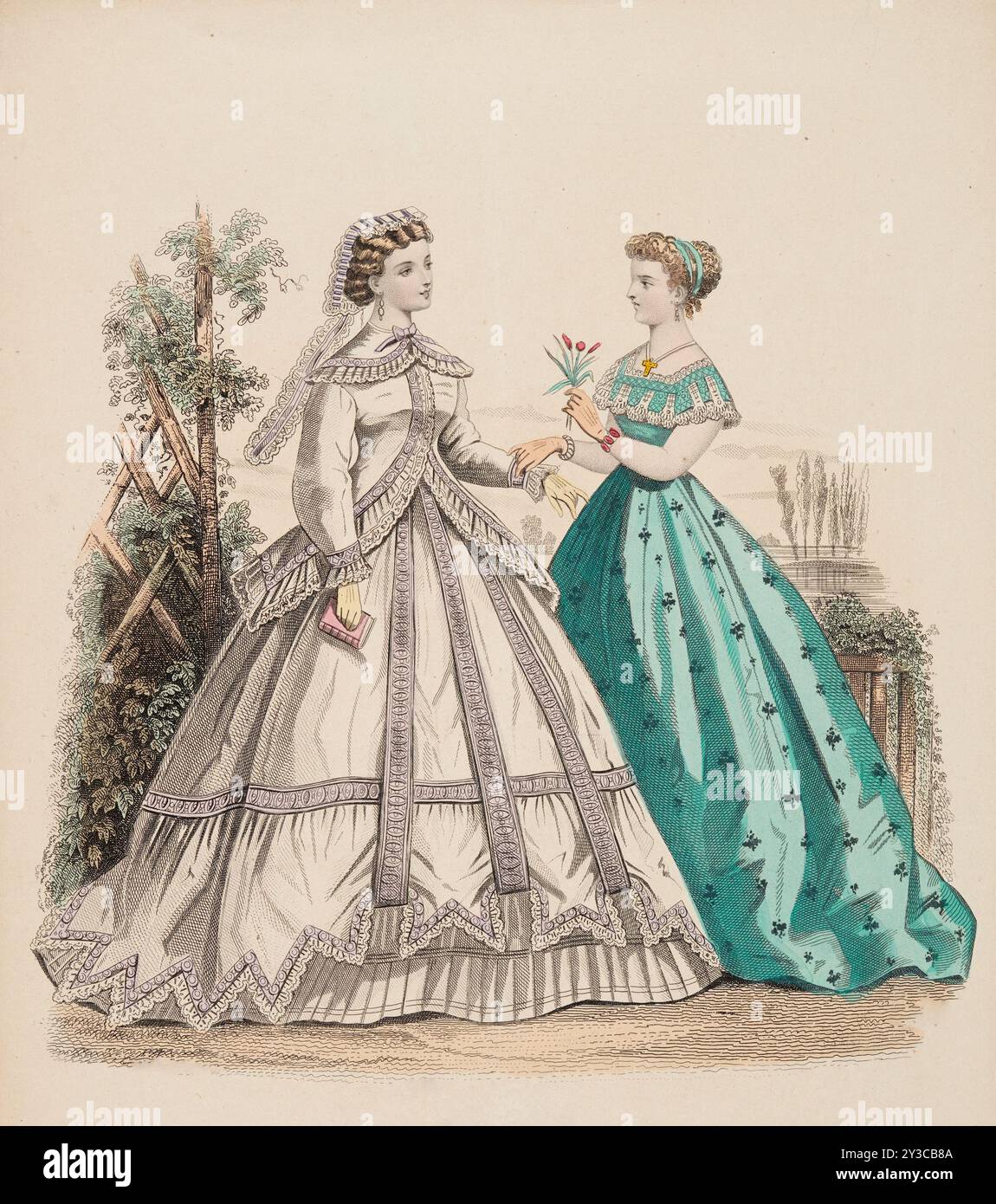 Fashion Plate - Petit Courrier des Dames 'Modes de Paris', 1866-67 ...