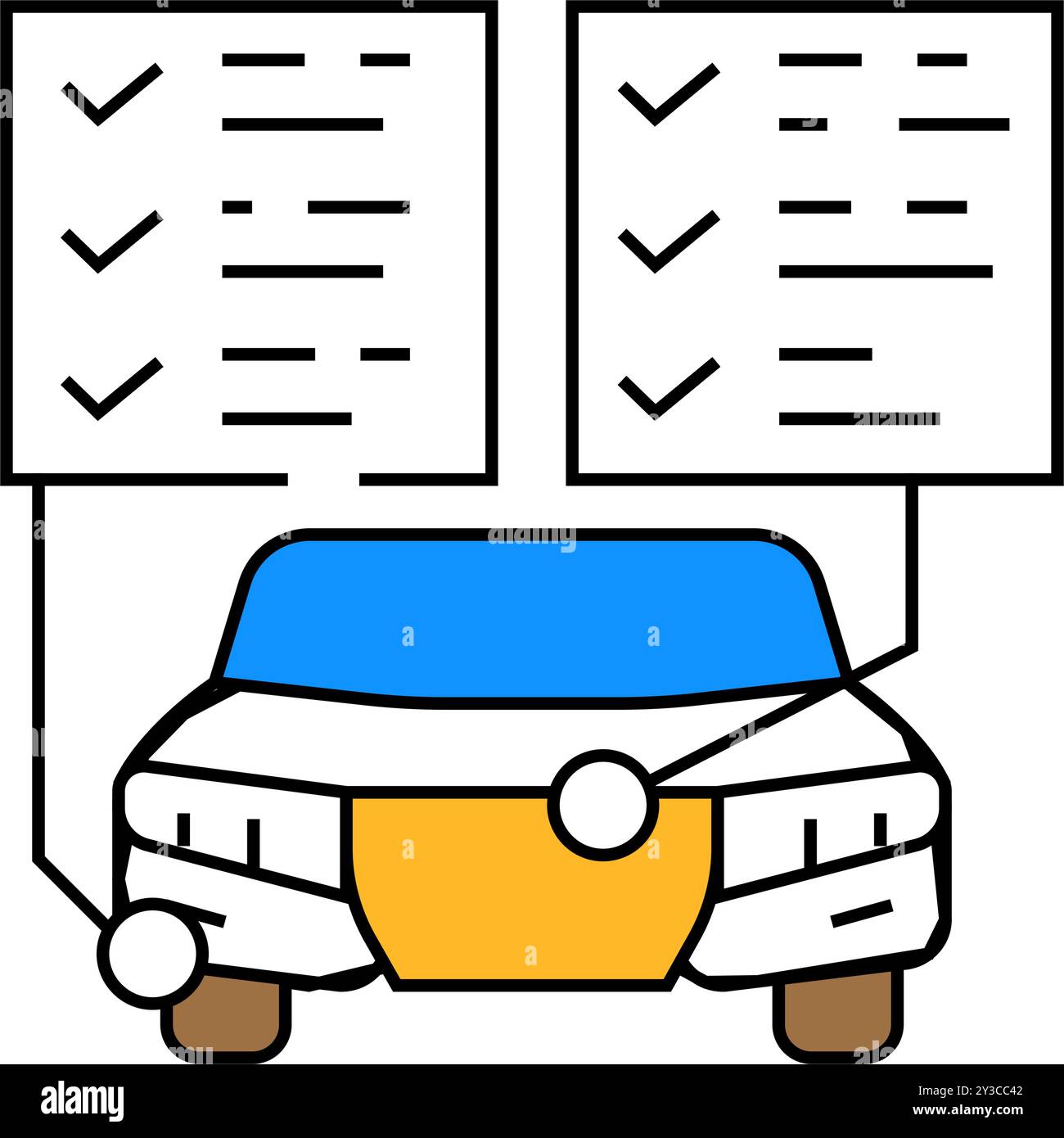 car inspection mechanic icon color illustration Stock Vector Image ...