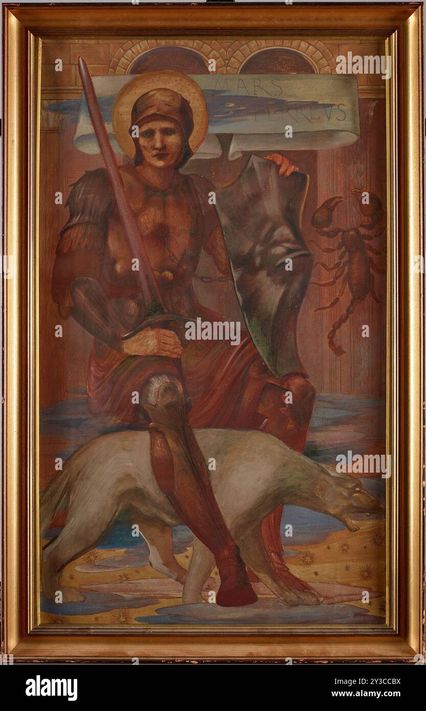 Mars, 1878. Stained glass design for Angus Holden's house, Woodlands ...