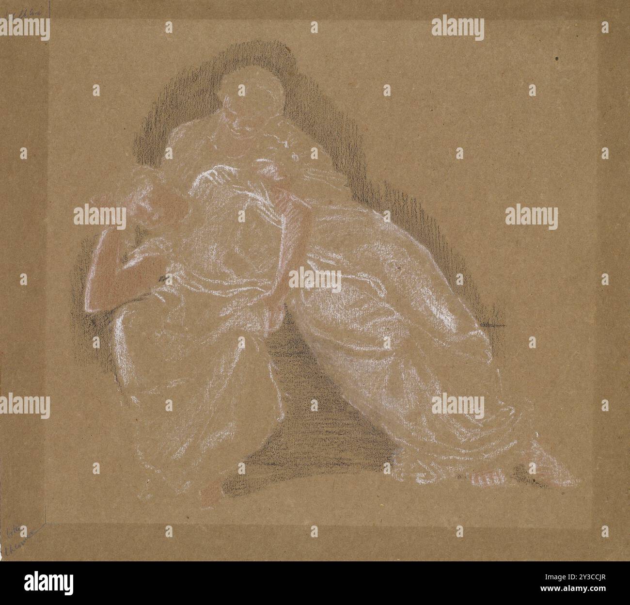 Female - Drapery Study of Two Seated Figures, 1865-1866 Stock Photo - Alamy