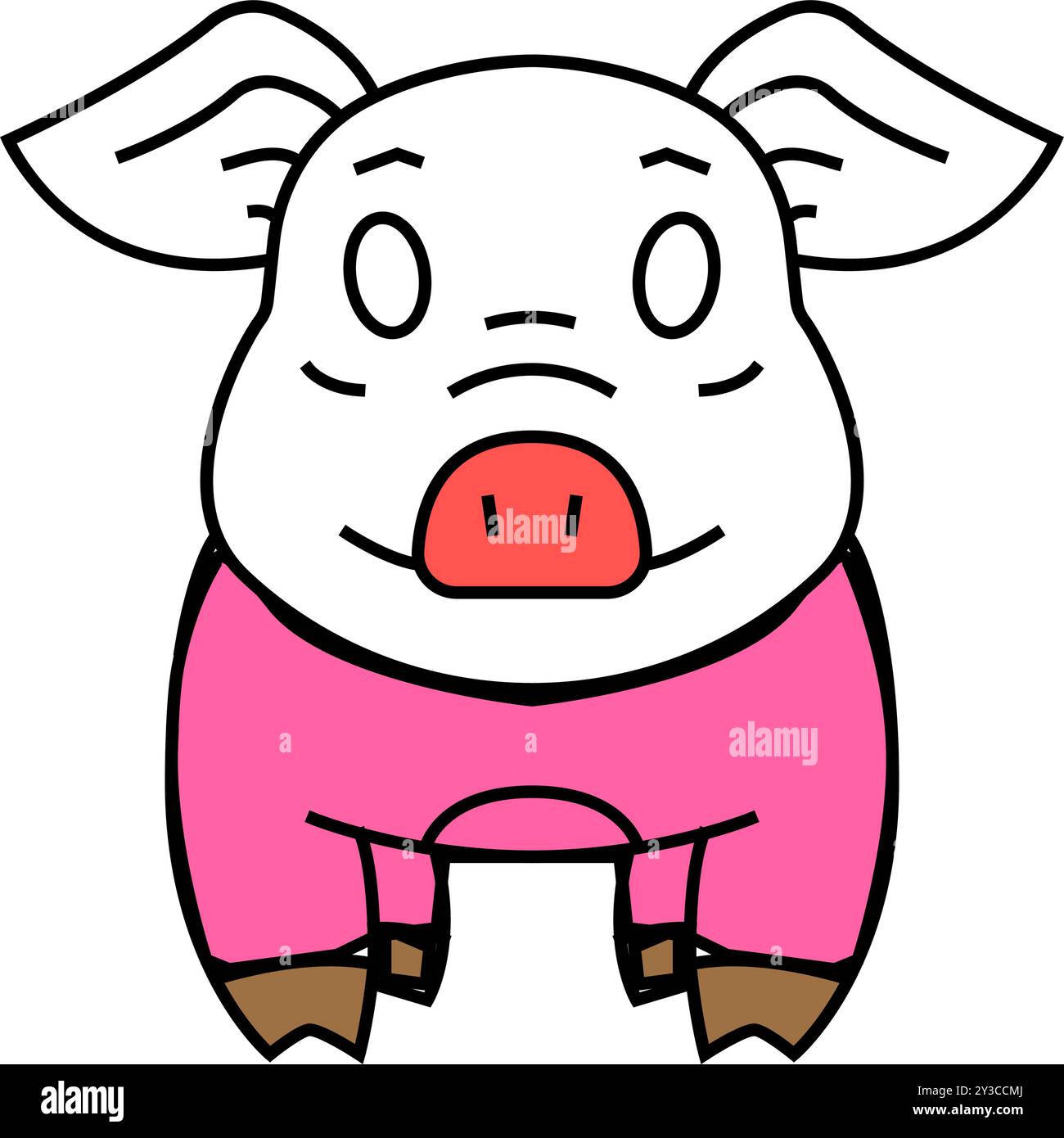 cute piglet pig farm icon color illustration Stock Vector Image & Art ...