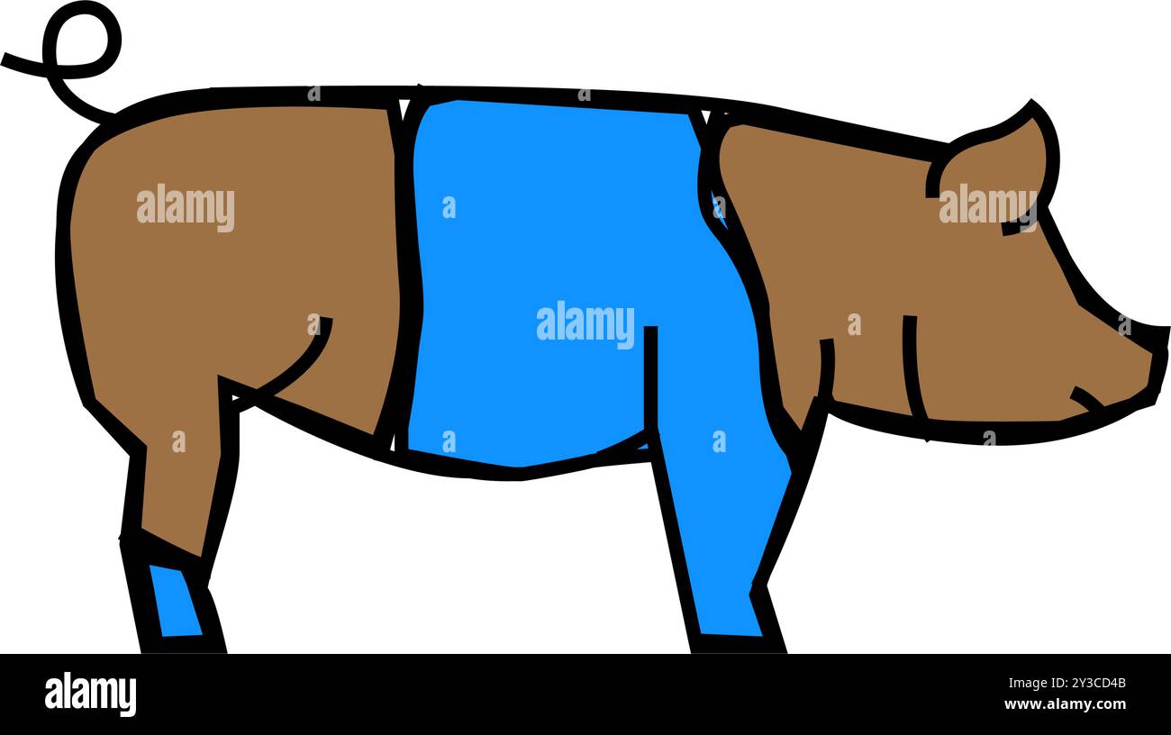 hampshire pig breed icon color illustration Stock Vector Image & Art ...