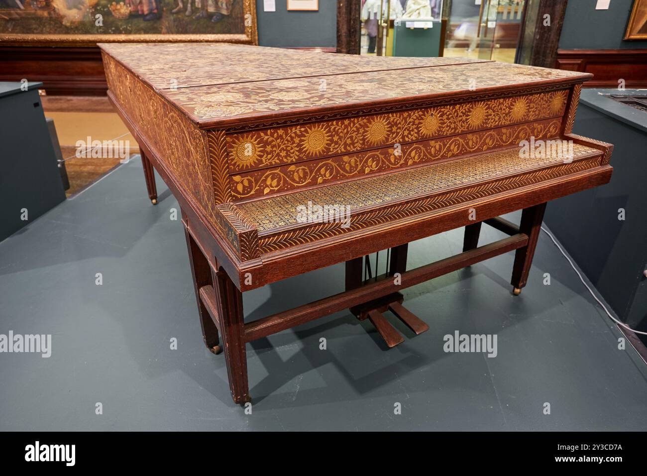 Ornamented Grand Piano, 1885-1890. Gilded design by Edward Burne-Jones ...