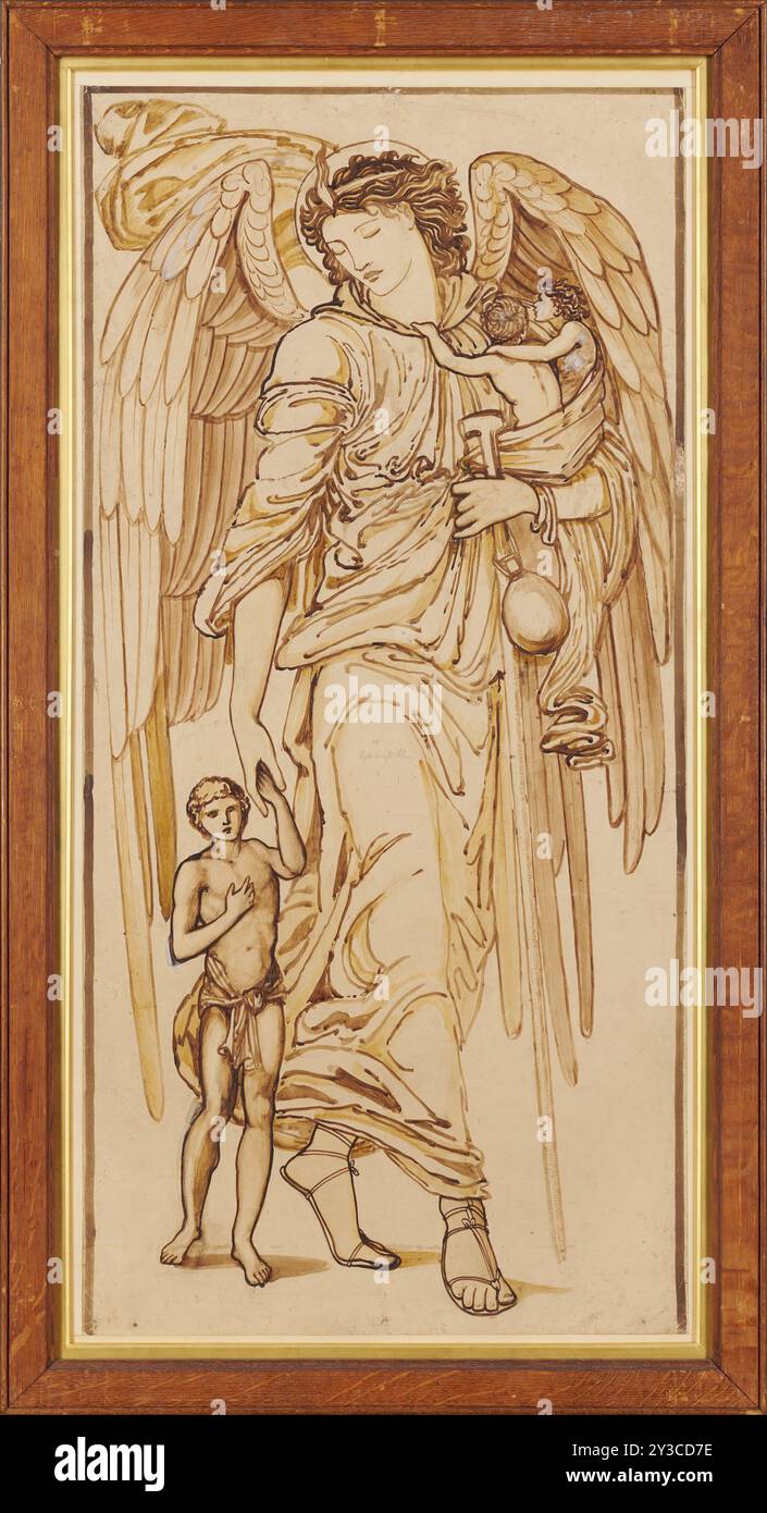 The Angels of the Hierarchy - Angeli, 1873. Figure holding the hand of ...