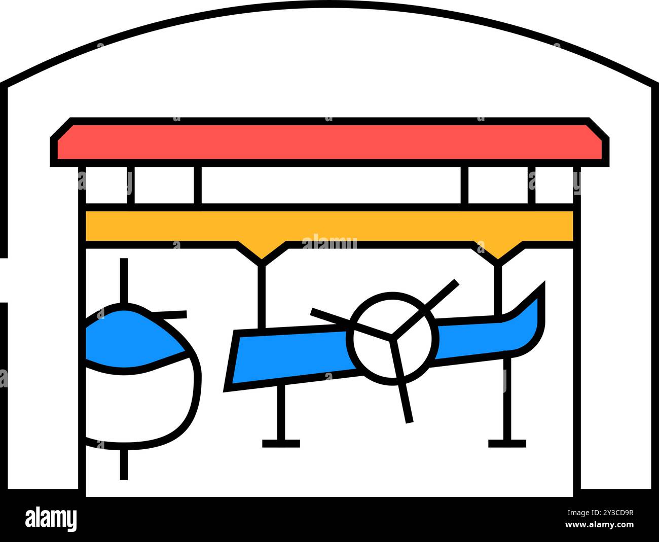 aerospace manufacturing aeronautical engineer icon color illustration ...
