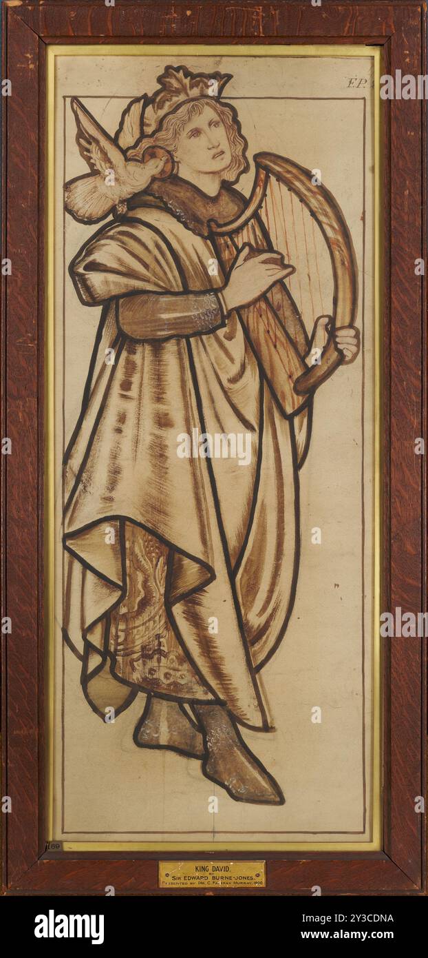 King David, 1863. Design for a stained glass window in Bradford ...