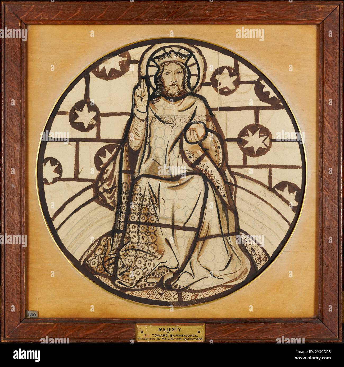Christ in Majesty, 1861. Christ, two fingers raised, stars behind ...