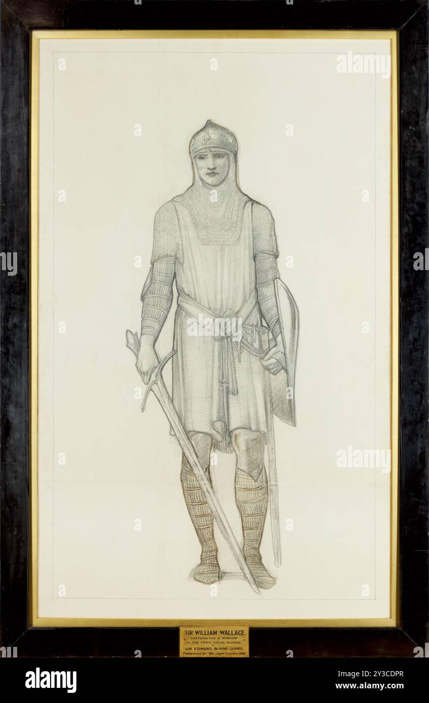 Sir William Wallace, 1888-9. Design for a stained glass window ...