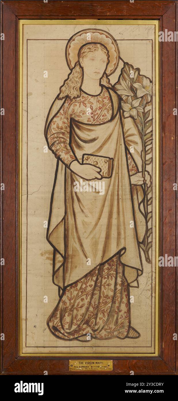 Virgin Mary, 1863. Design for a stained glass window Stock Photo - Alamy