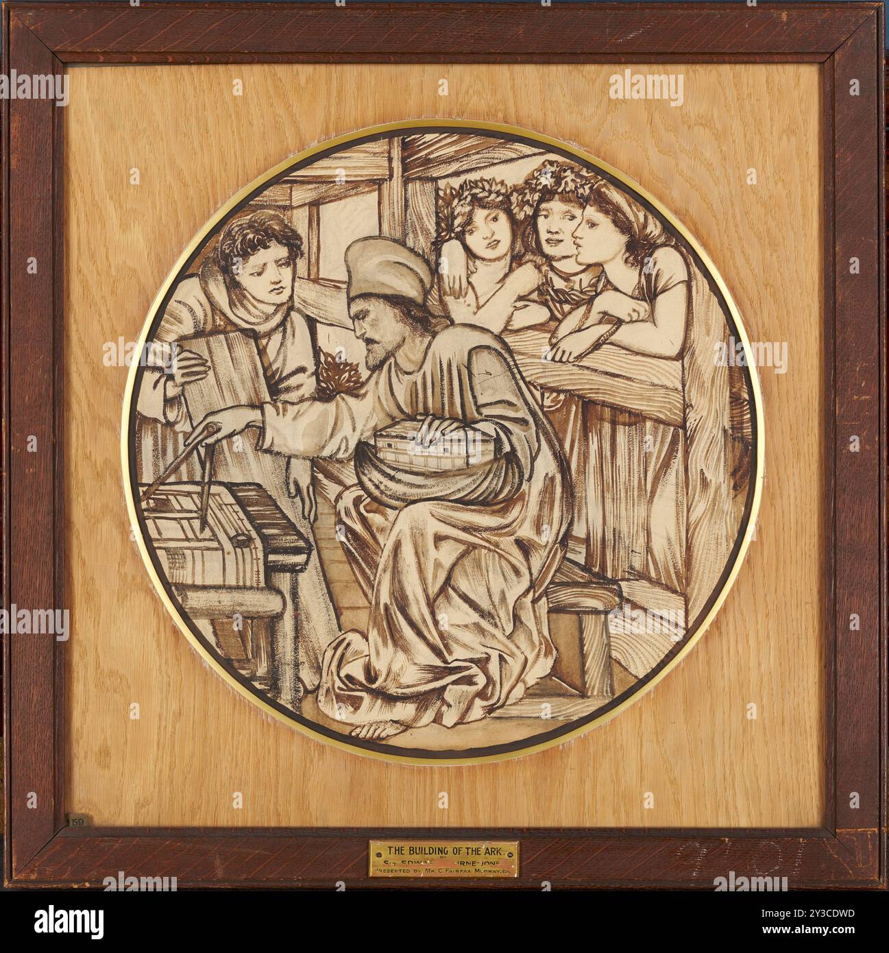 The Building of the Ark, 1863. Design for a stained glass window Stock ...