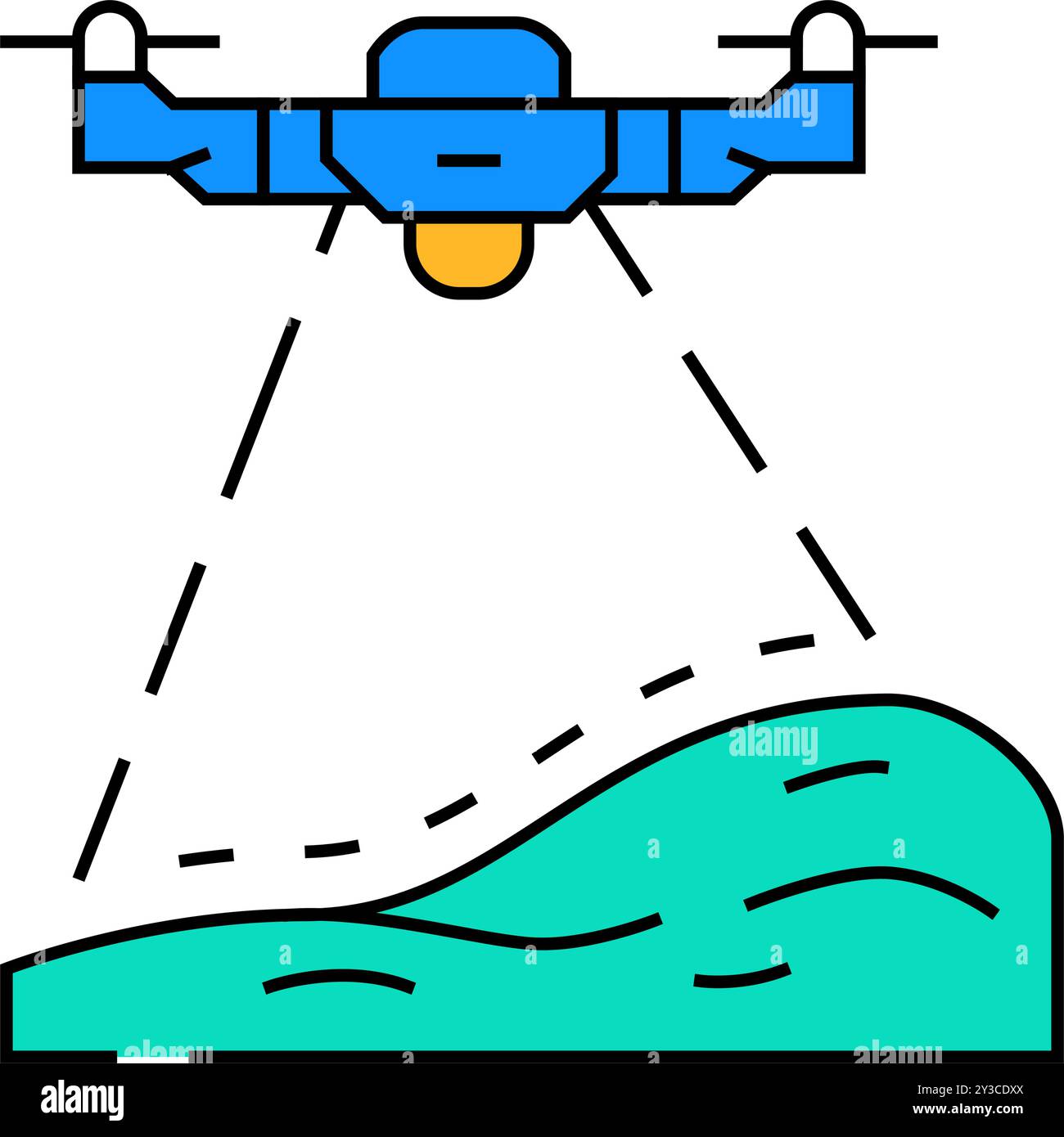 environmental survey drone icon color illustration Stock Vector Image ...