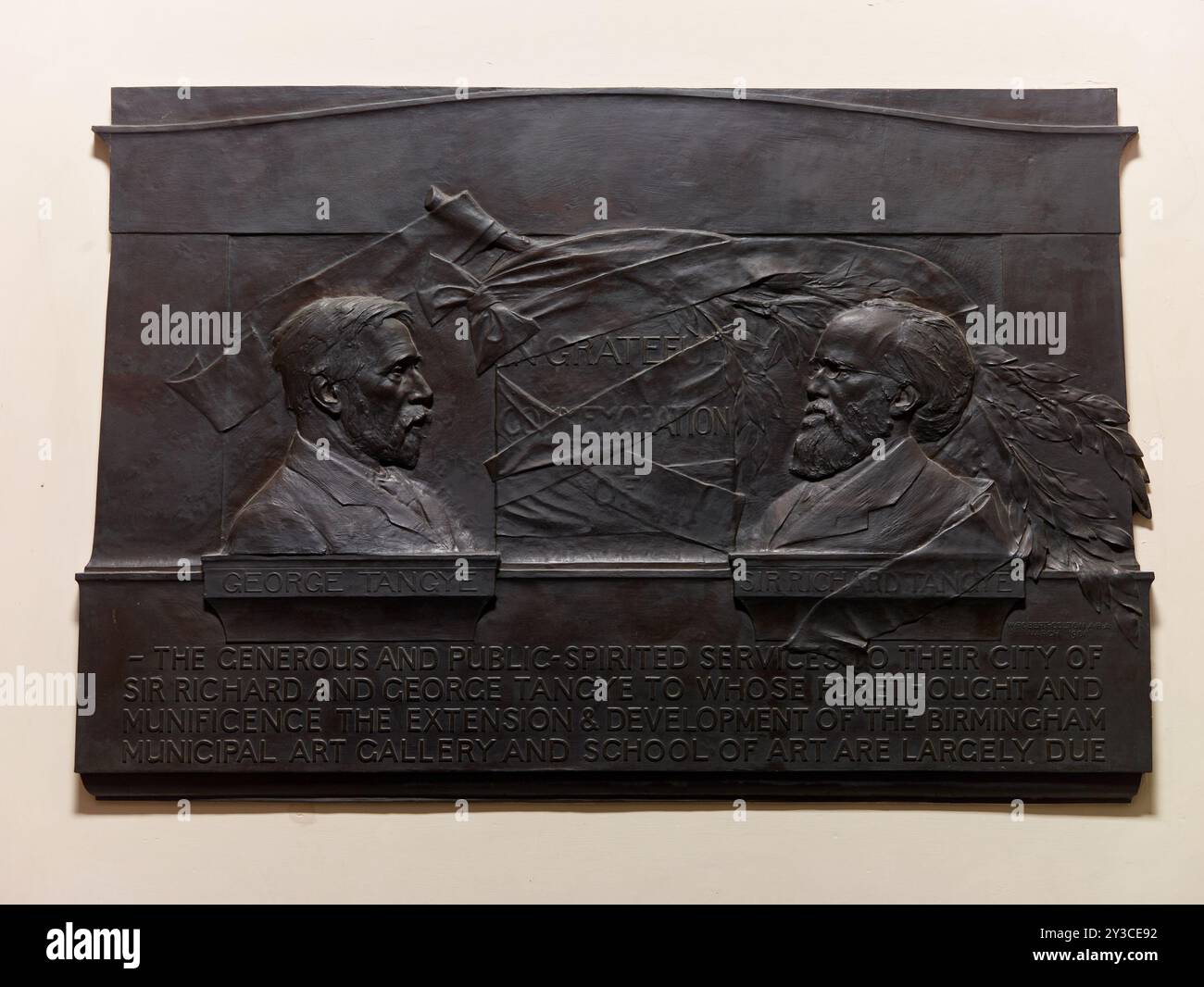 Memorial Tablet of Sir Richard and George Tangye, 1908. Situated on the ...