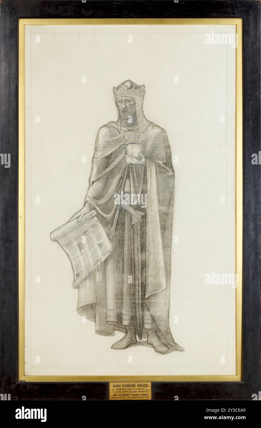 Robert the Bruce, 1888. Design for a stained glass window. Inscribed ...